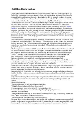 Bail bond information