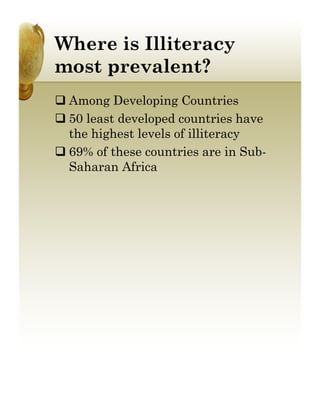 Bailey Illiteracy Economic Dev Pdf | PDF | Education industry | Industries