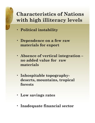 Bailey Illiteracy Economic Dev Pdf | PDF | Education industry | Industries
