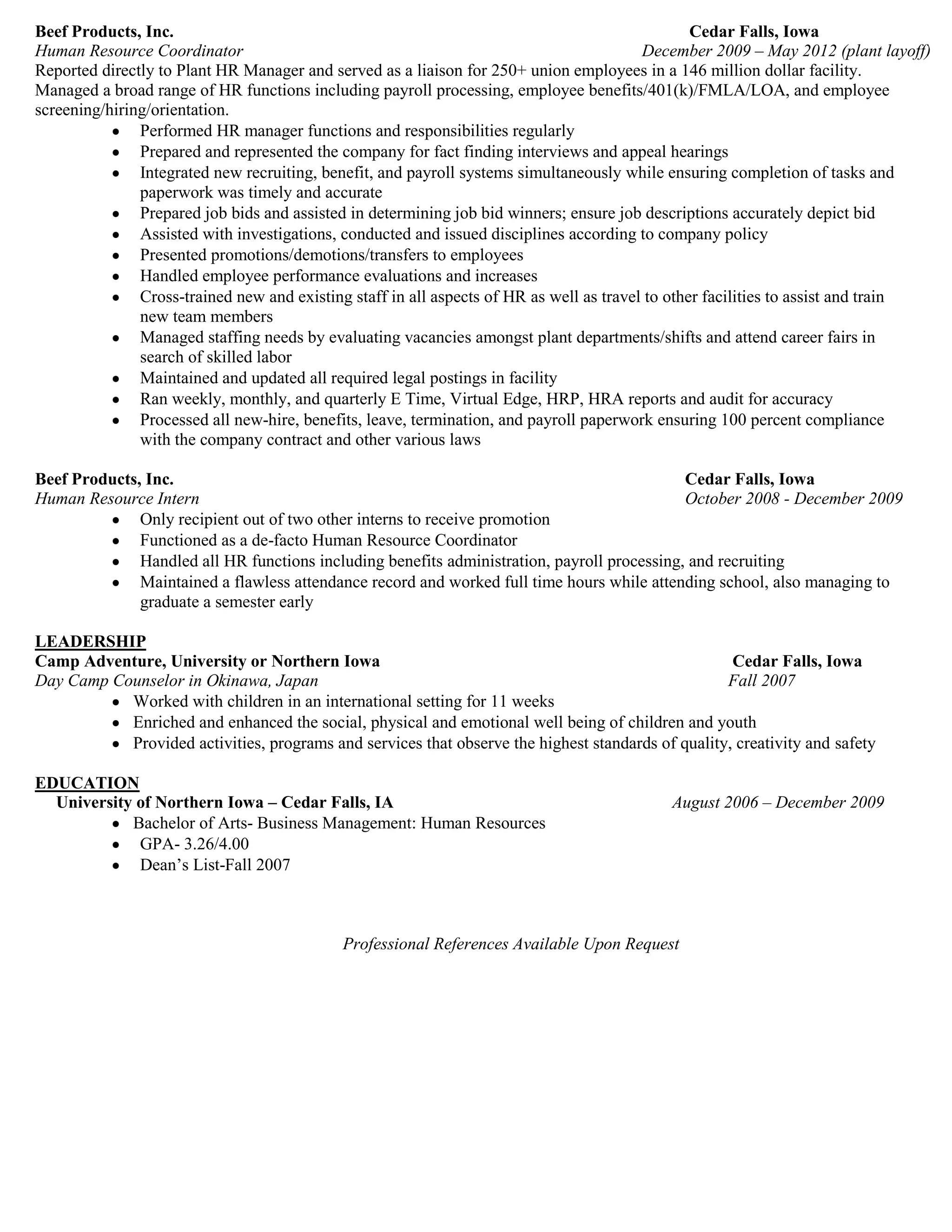 Bailey s. peak resume | PDF