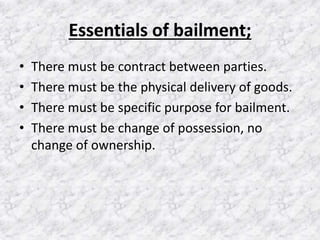 Bailment and pledge | PPT