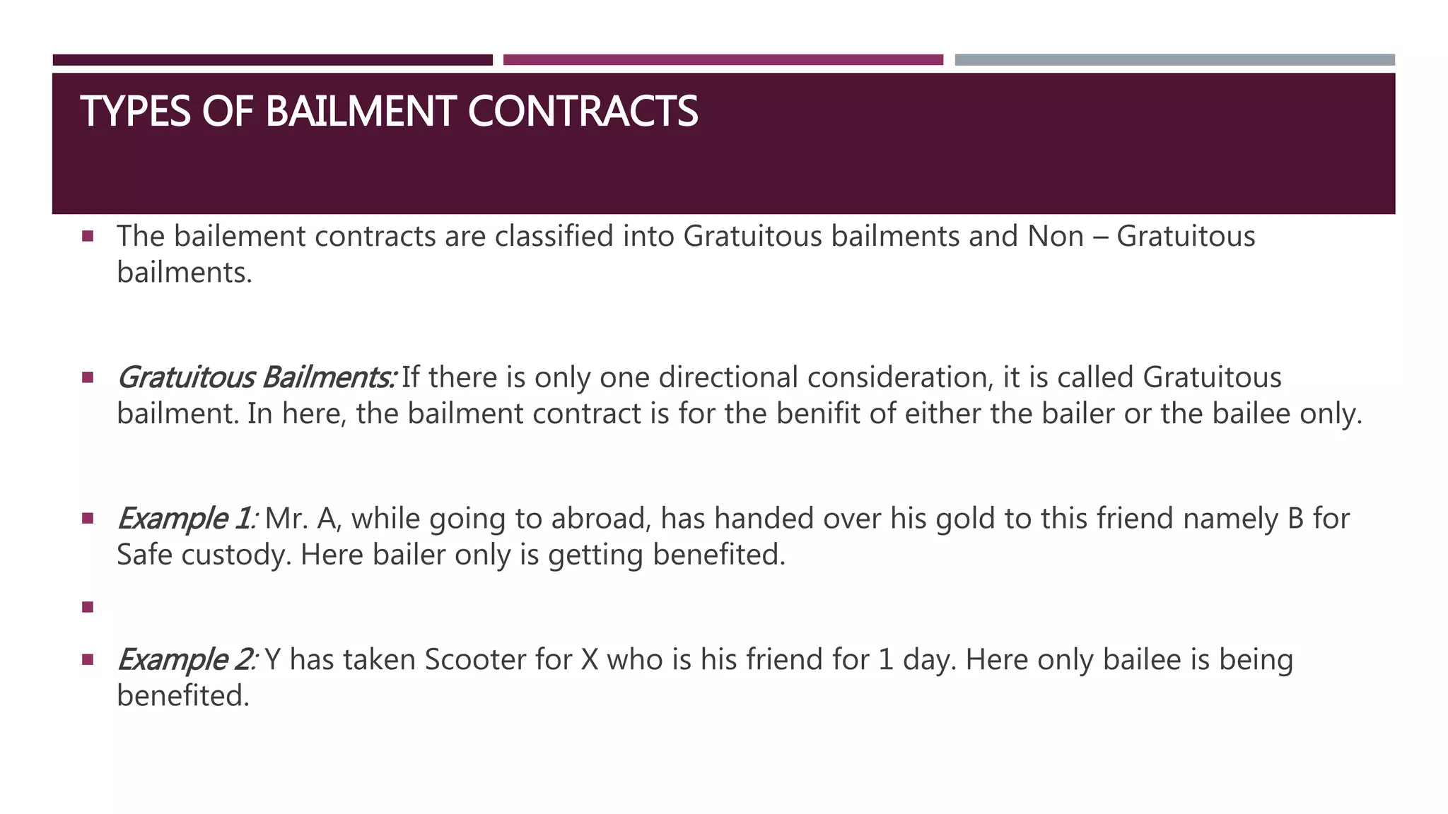 Bailment contracts | PPT