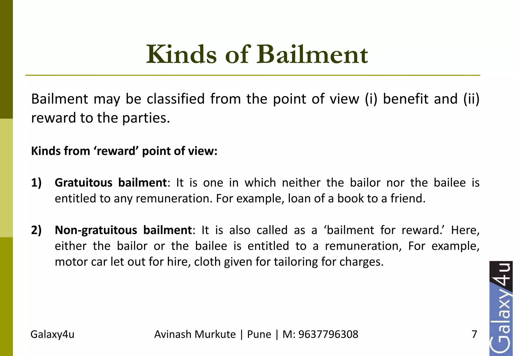 Bailment and Pledge | PPT