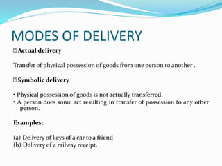 BAILMENT & PLEDGE business law notes.pptx | Law