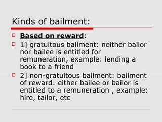 Bailment and pledge | PPT