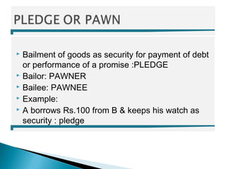 Bailment & pledge | PPT