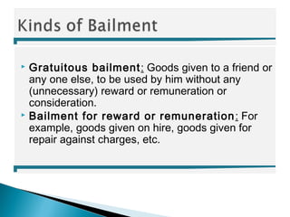 Bailment & pledge | PPT