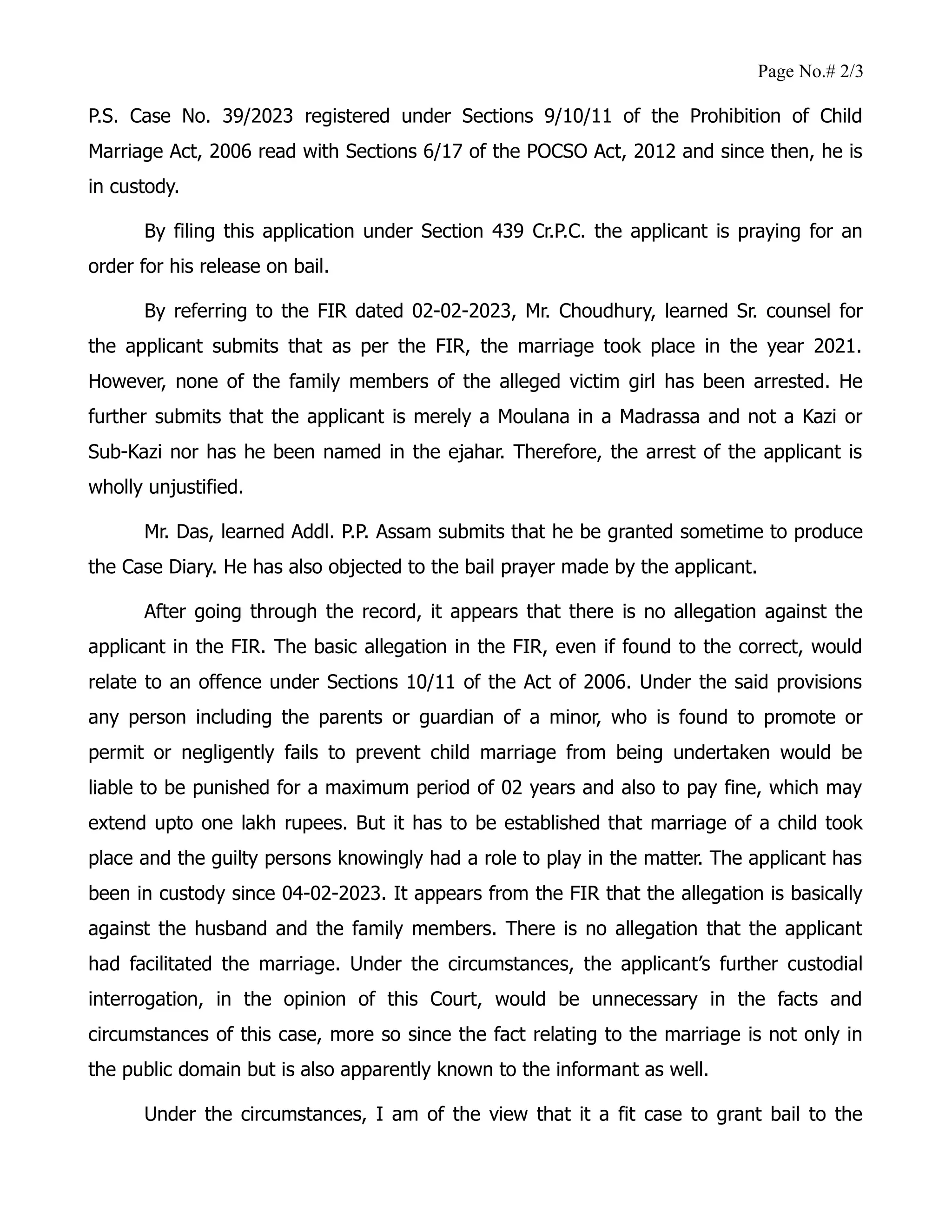 bail to Sajahan Ali @ Shahjahan Ali ss The State Of Assam.pdf