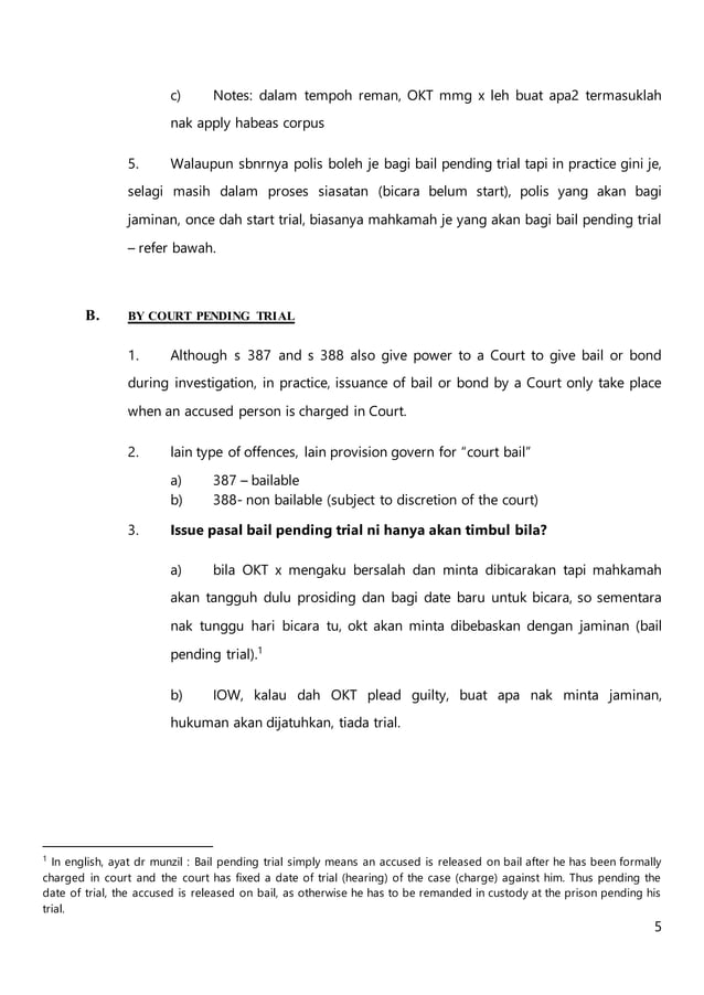 Bail under CPC Malaysia (2017/2018) | DOCX | Crime & Harmful Acts to Individuals, Society ...