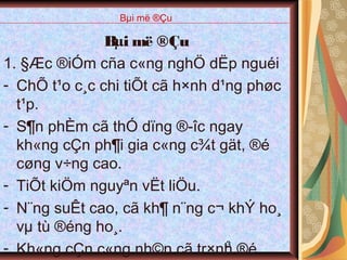 Bai mo dau - Bai Tap ve dap nguoi | PPT