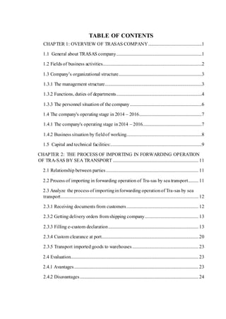 Analysis The Process Of Importing In Forwarding Operation Of Tra-Sas By Sea Transport | PDF