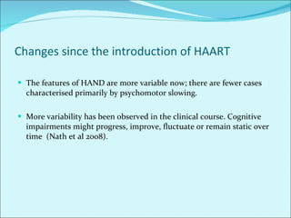 Issues in HIV-associated Neurocognitive Disorder | PPT