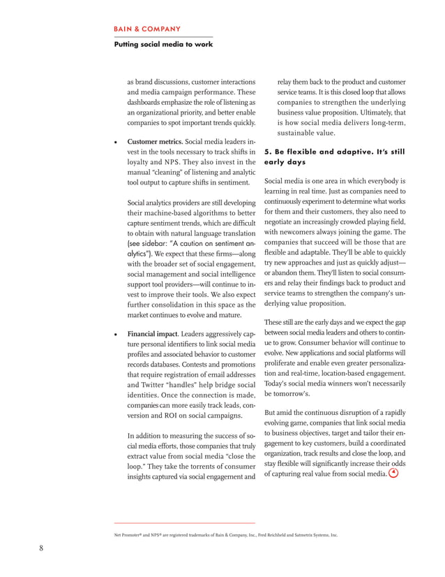 Bain brief putting social media to work | PDF