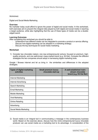 Workshop on Digital Marketing | PDF