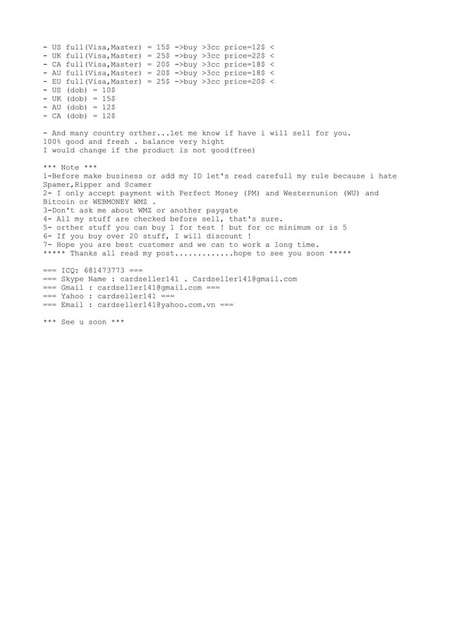 Transfer Western Union BUG 4.2 SOFTWARE 2016 + Seller CCV , FULLZ , DOB ...