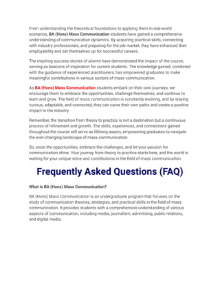 BA in Mass comunication | PDF