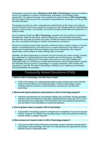 BA in Psychology | PDF