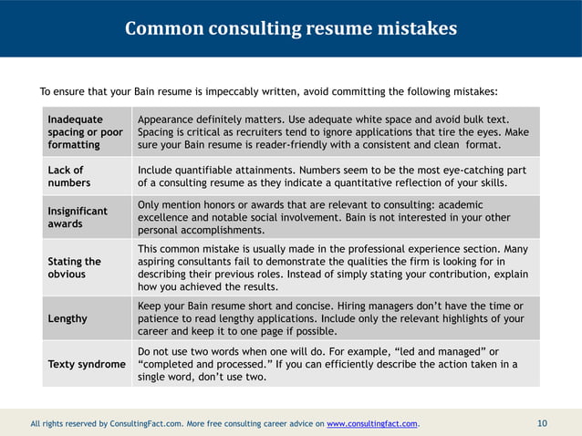 Bain Resume Sample | PPTX | Resume Writing and Advice | Job Search