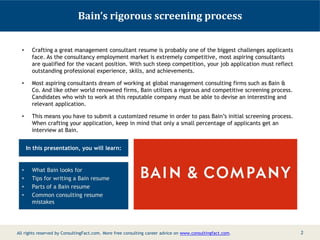 Bain Resume Sample | PPTX