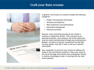 Bain Resume Sample | PPTX