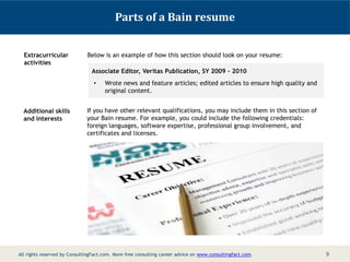 Bain Resume Sample | PPTX