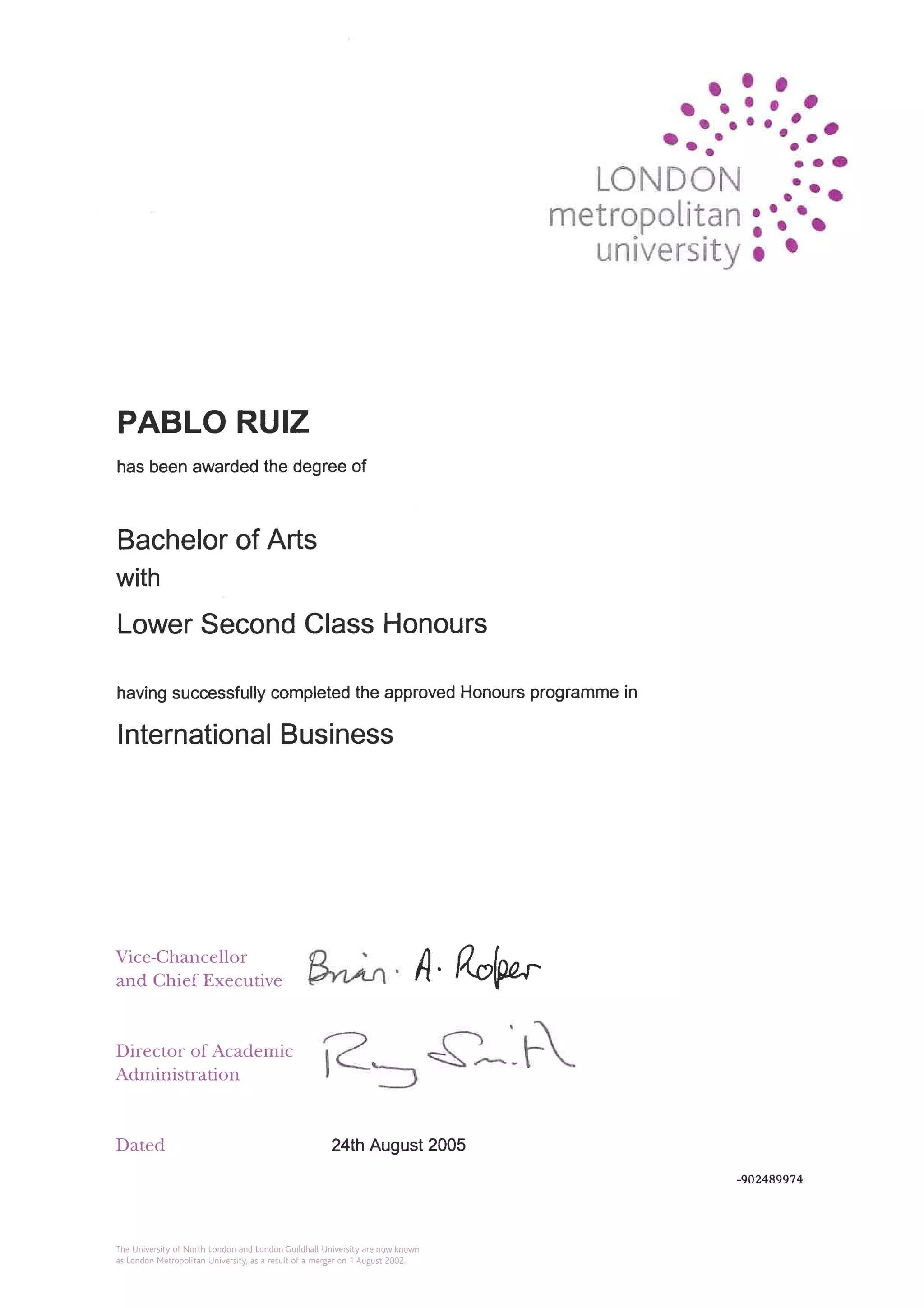 (Ba) International Business - London Metropolitan University - Pablo ...