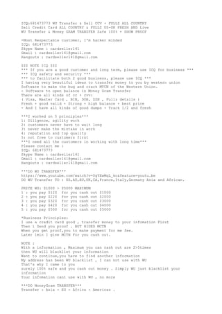 Selling Credit Card + FULLZ ALL COUNTRY (FRESH - LIVE) | PDF