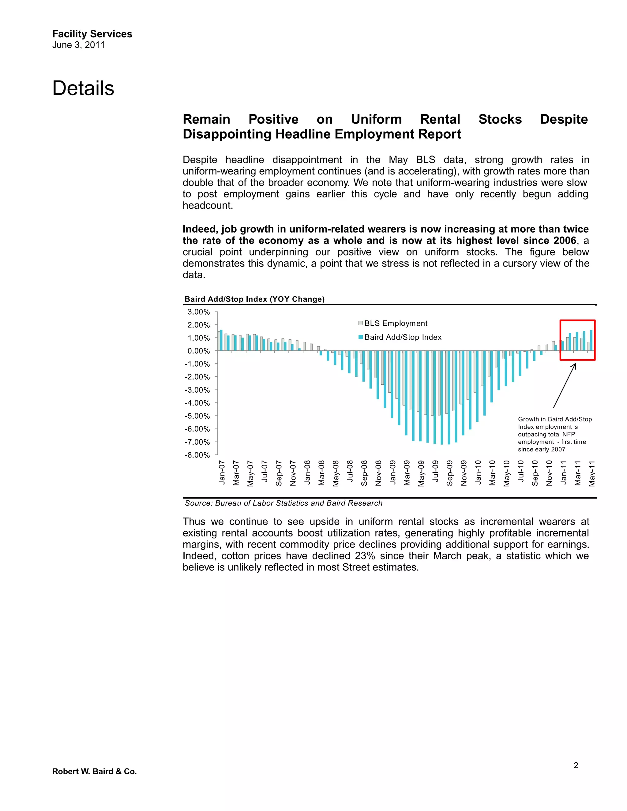 Baird Perspective on Uniform Industry: Good News | PDF
