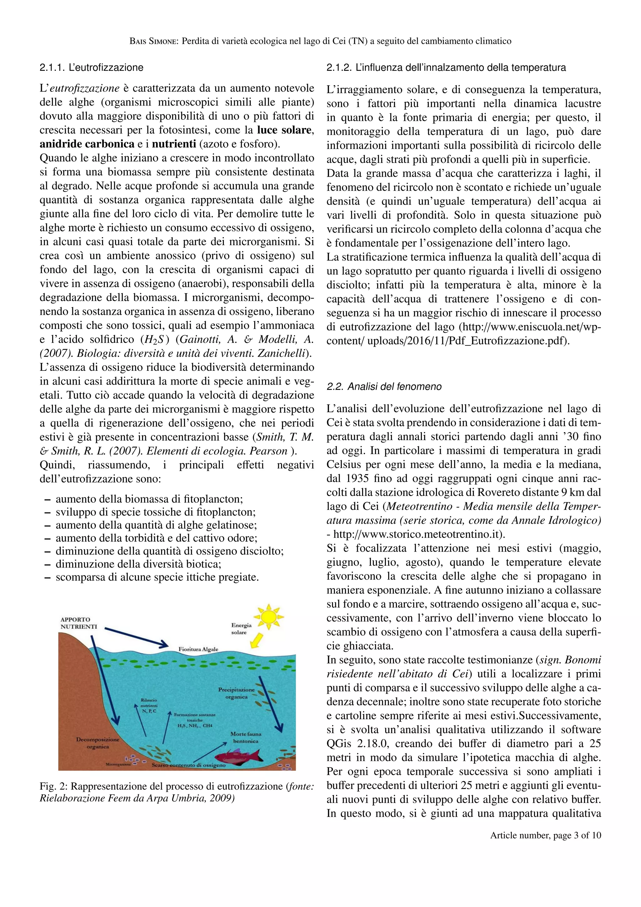 Perdita di varietà ecologica nei laghi: l'eutrofizzazione | PDF