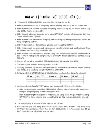 Bai tap hp4 - sql server 2000 | PDF