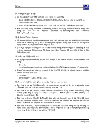 Bai tap hp4 - sql server 2000 | PDF