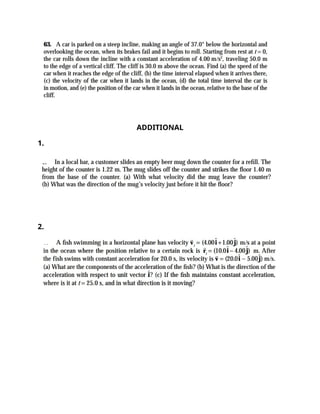 one dimensions basic physicss exerrcises | PDF