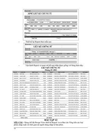 Bai tap access | PDF