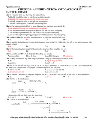 Bài tập Andehit | DOC