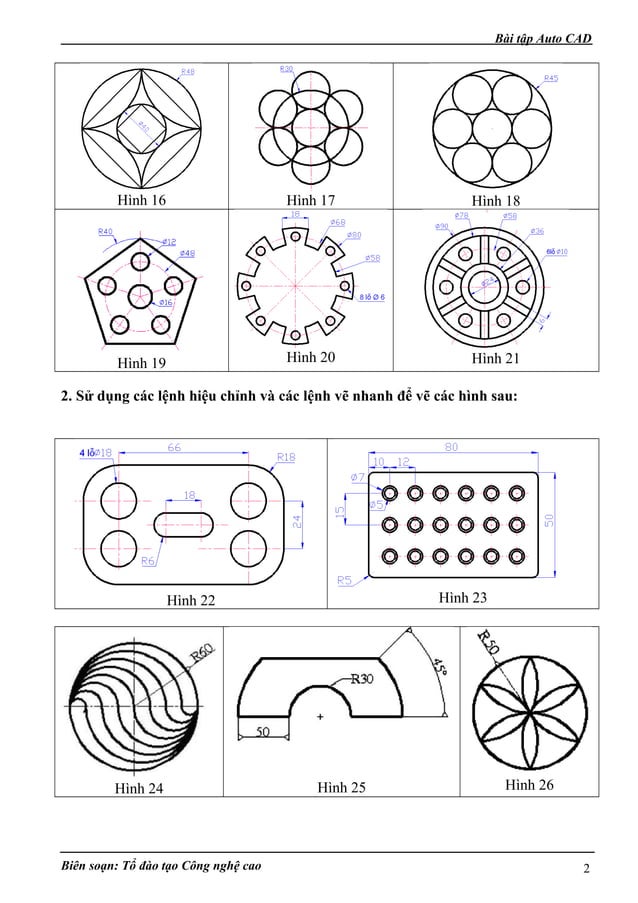 Bai tap auto_cad_nang_cao | DOC