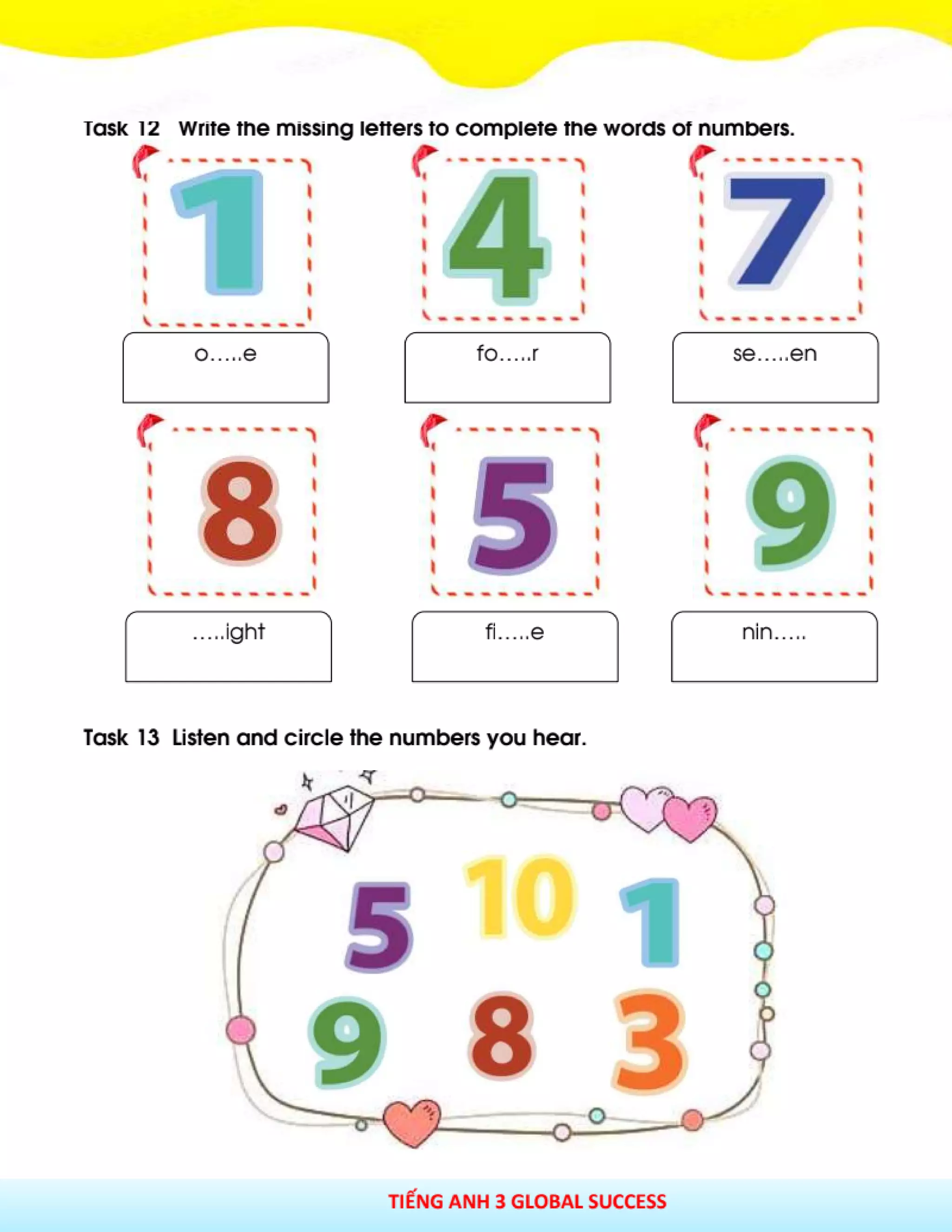 BÀI TẬP BỔ TRỢ TIẾNG ANH GLOBAL SUCCESS LỚP 3 (HK1) CÓ FILE NGHE (BẢN HS-GV) | PDF