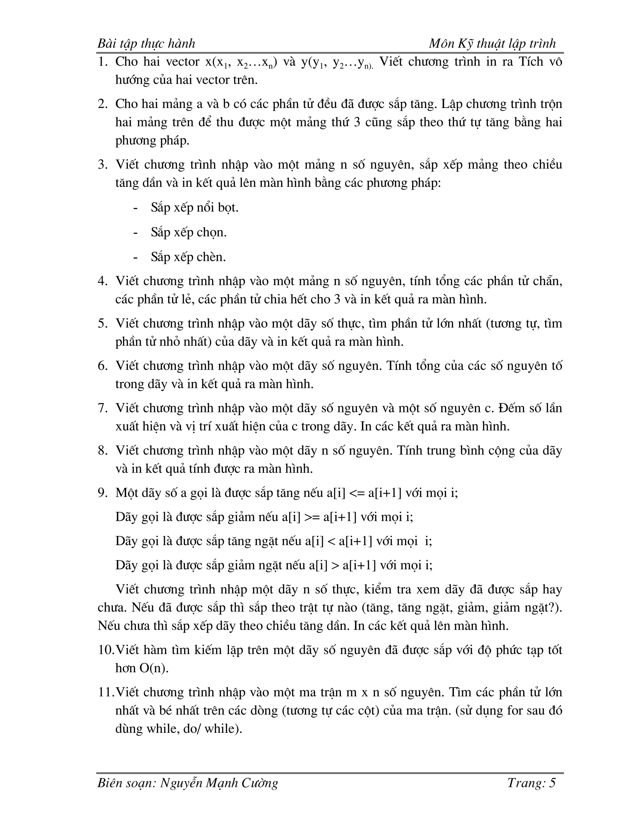 Bai tap c++ | PDF
