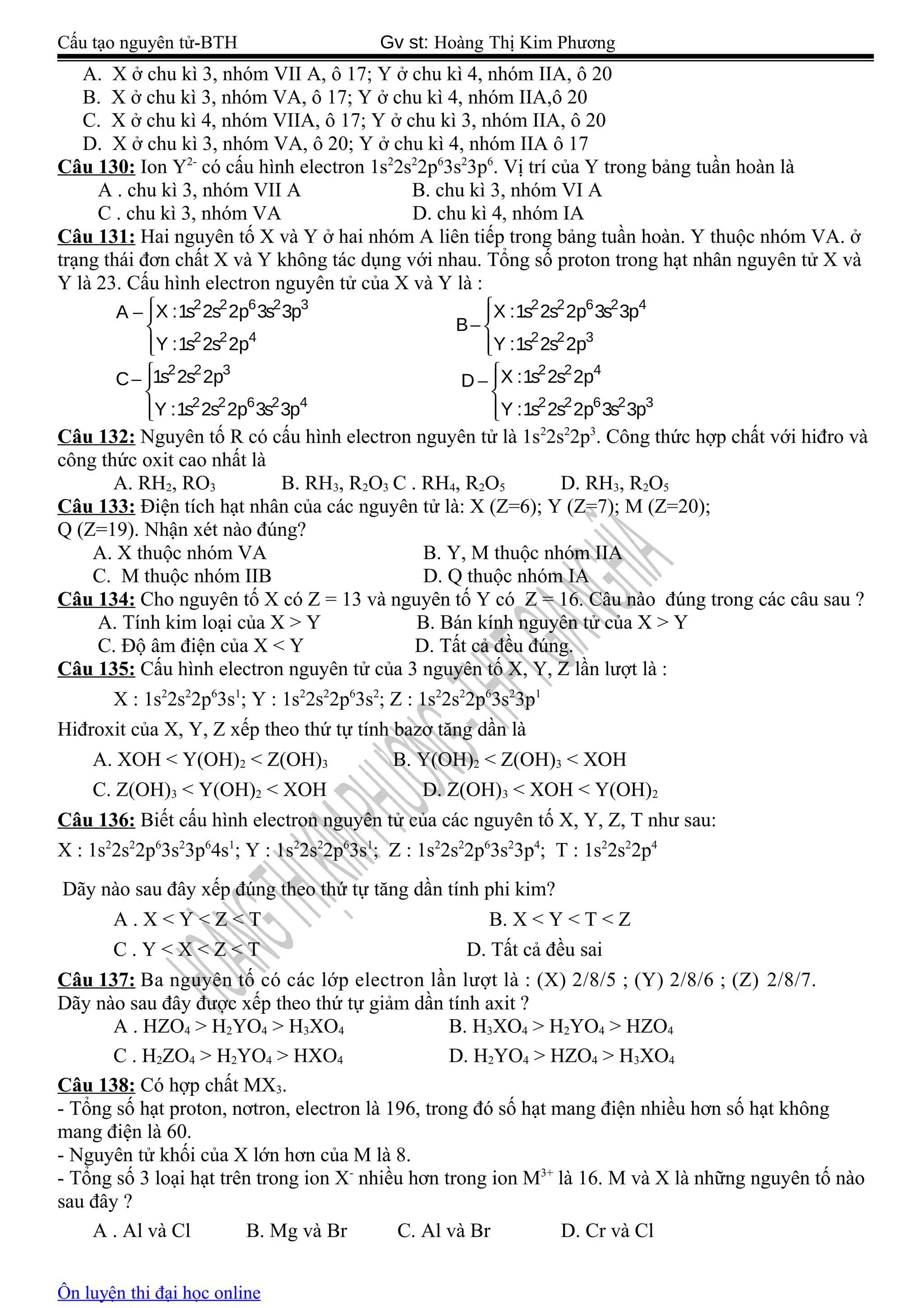 Bai tap cau tao nguyen tu va bang tuan hoan | PDF