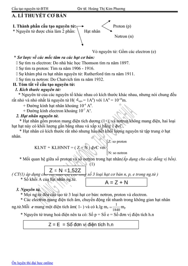 Bai tap cau tao nguyen tu va bang tuan hoan | PDF