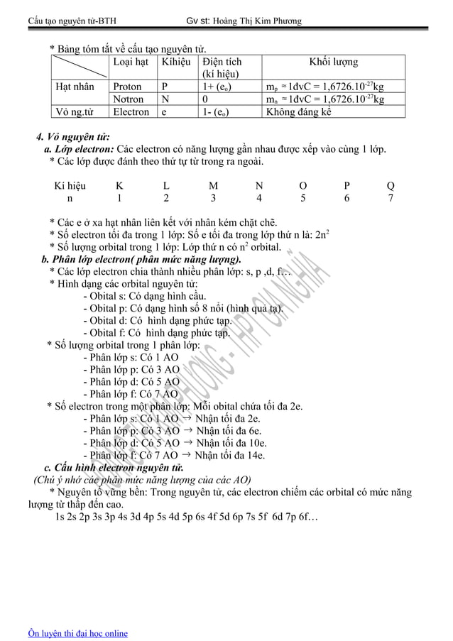 Bai tap cau tao nguyen tu va bang tuan hoan | PDF
