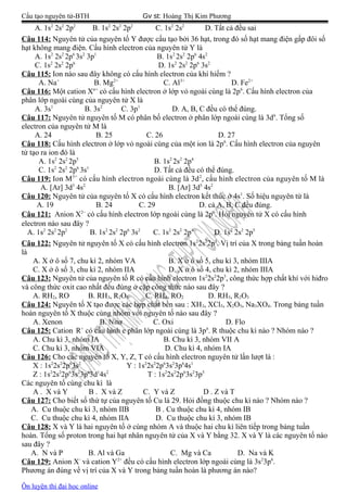 Bai tap cau tao nguyen tu va bang tuan hoan | PDF