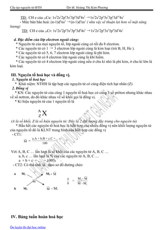 Bai tap cau tao nguyen tu va bang tuan hoan | PDF
