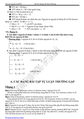 Bai tap cau tao nguyen tu va bang tuan hoan | PDF