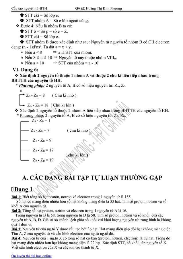 Bai tap cau tao nguyen tu va bang tuan hoan | PDF