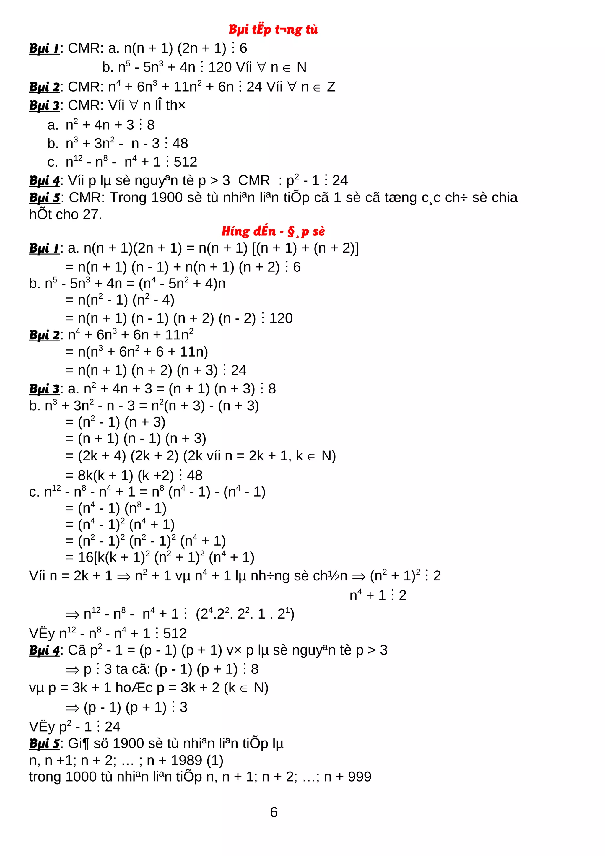 Bai tap chia het boi duong hoc sinh gioi | DOC