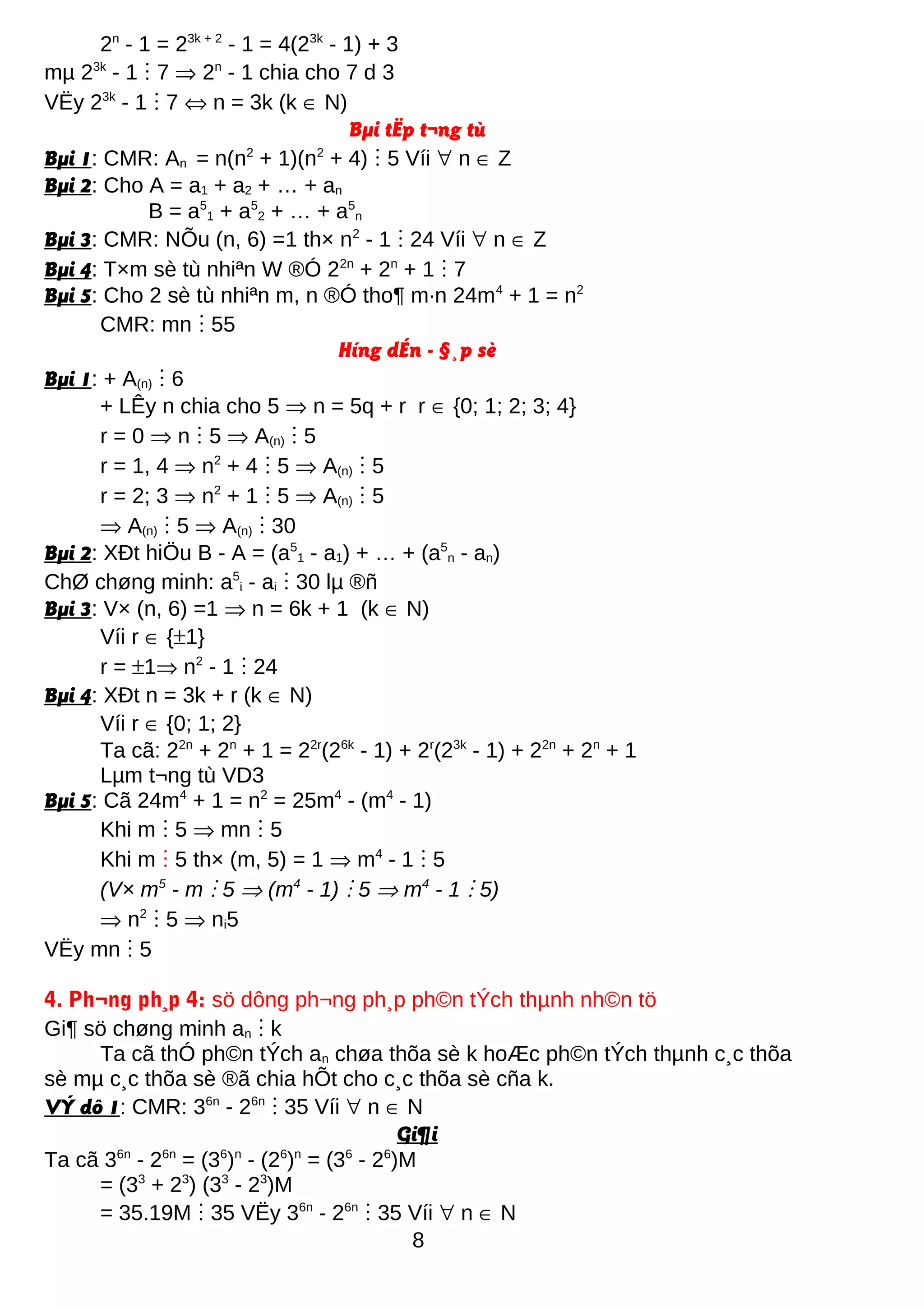 Bai tap chia het boi duong hoc sinh gioi | DOC