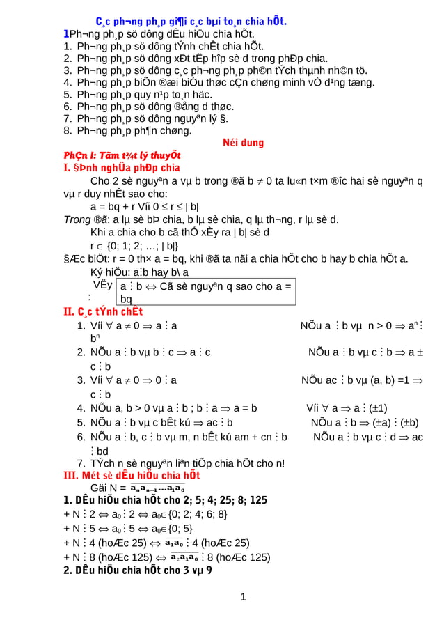 Bai tap chia het boi duong hoc sinh gioi | PDF