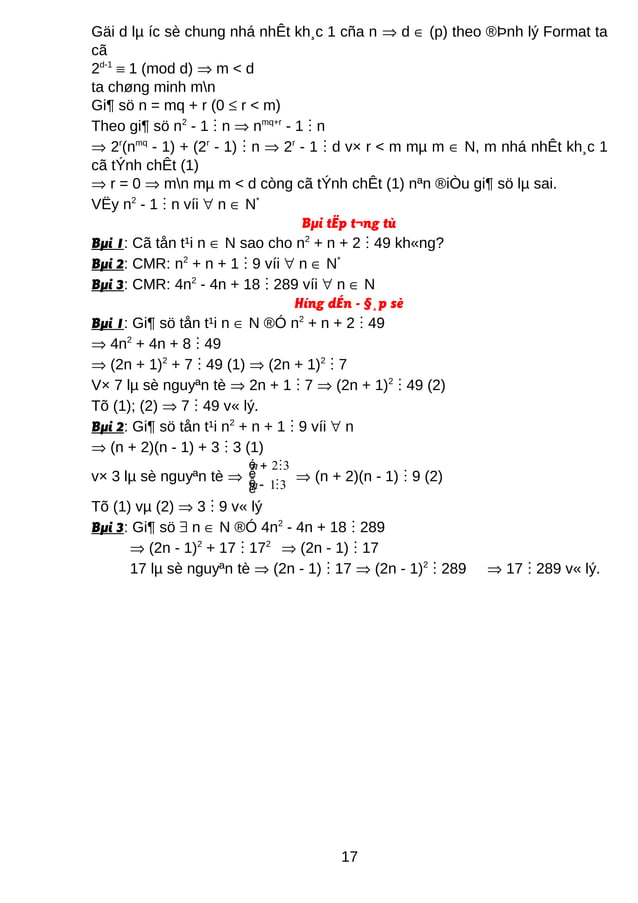 Bai tap chia het boi duong hoc sinh gioi | PDF