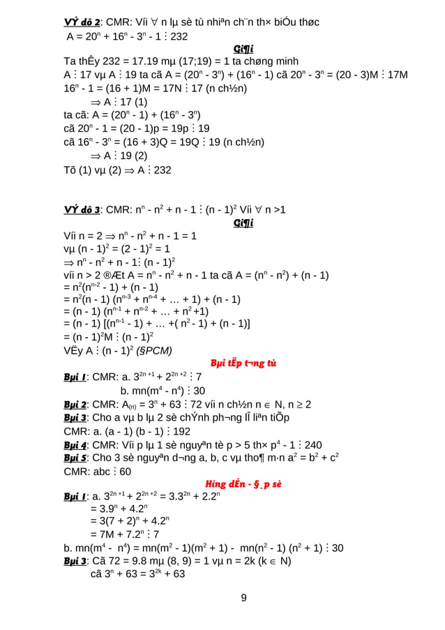 Bai tap chia het boi duong hoc sinh gioi | DOC