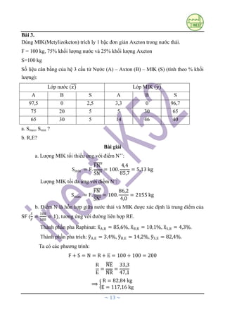 Bài tập Truyền Khối Bách Khoa HCM (sưu tầm) | PDF